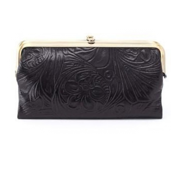 HOBO | Bags | Hobo Lauren Clutch Wallet Black Embossed Leather | Poshmark